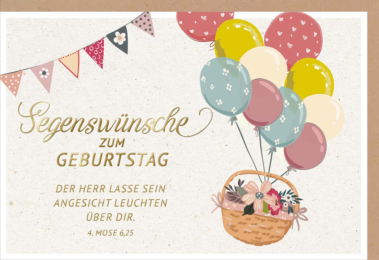 Faltkarte Wimpel und Luftballons | Bolanz